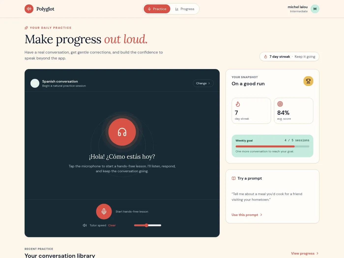 Polyglot Voice Tutor