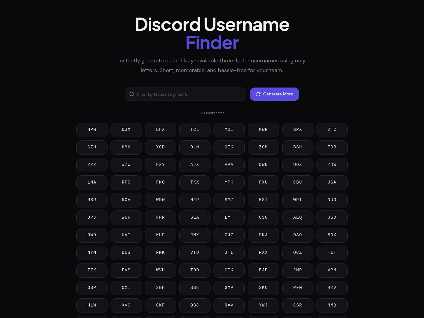 Discord Username Finder