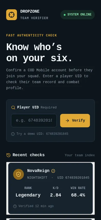 COD Mobile Verifier