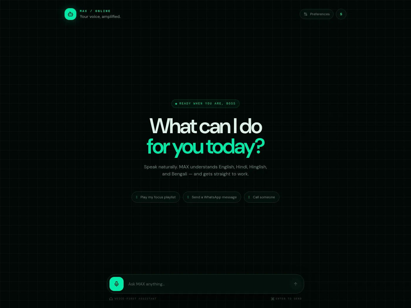 MAX Voice AI Assistant