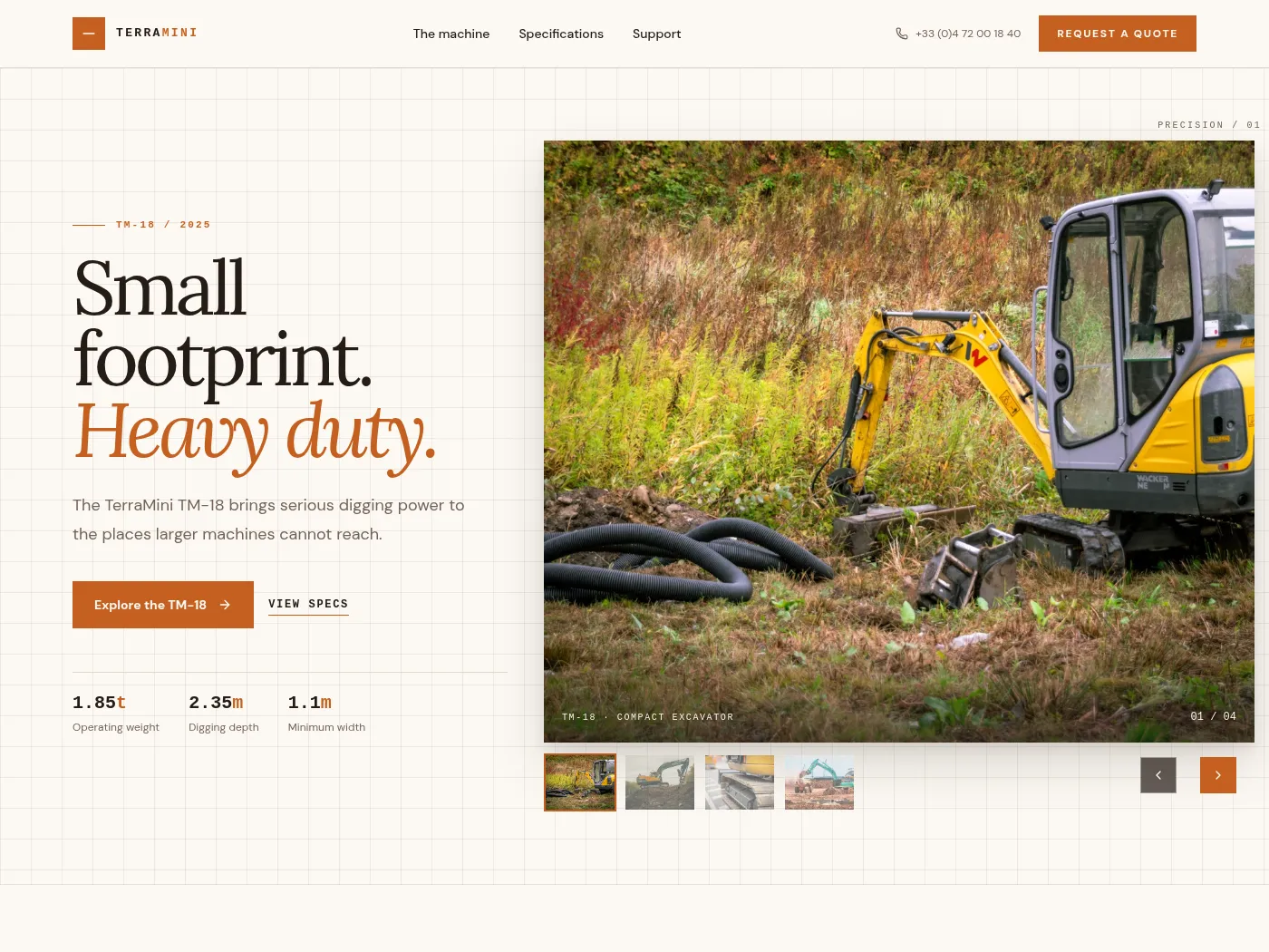 Mini-Excavator Catalog Site