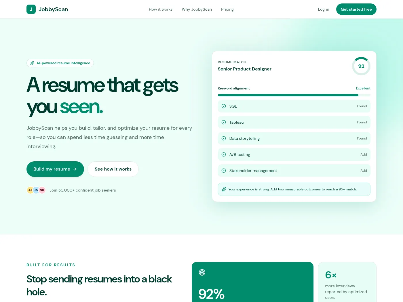 JobbyScan Resume Builder