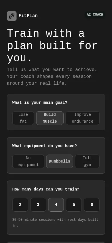 FitPlan AI Coach