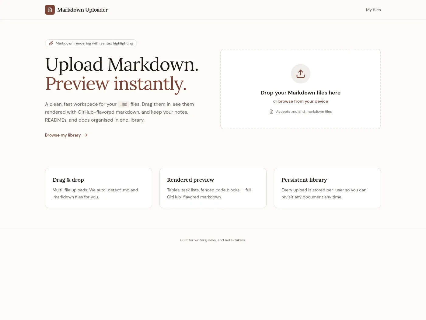 Markdown Uploader