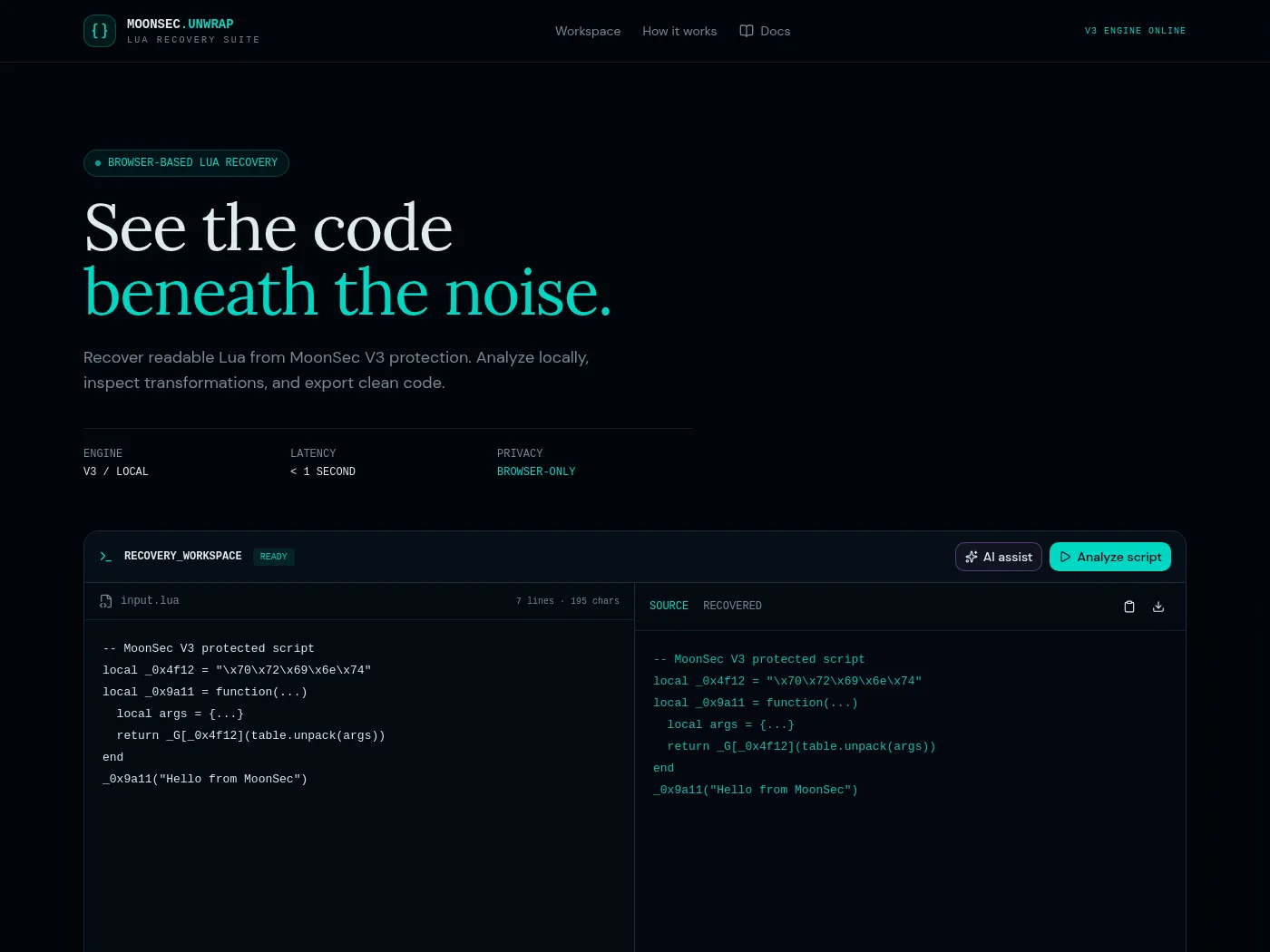 MoonSec Deobfuscation Suite