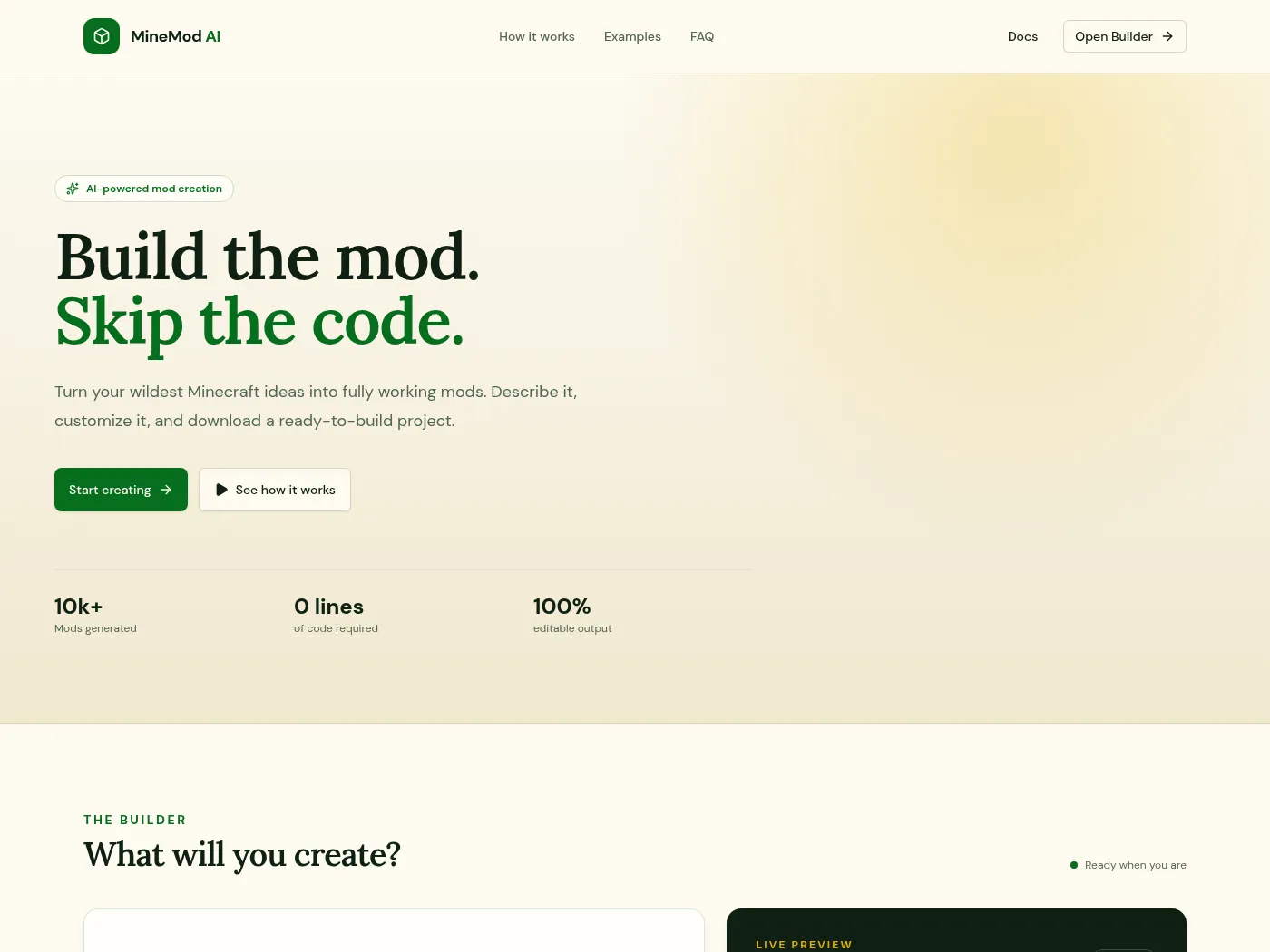 MineMod AI Generator