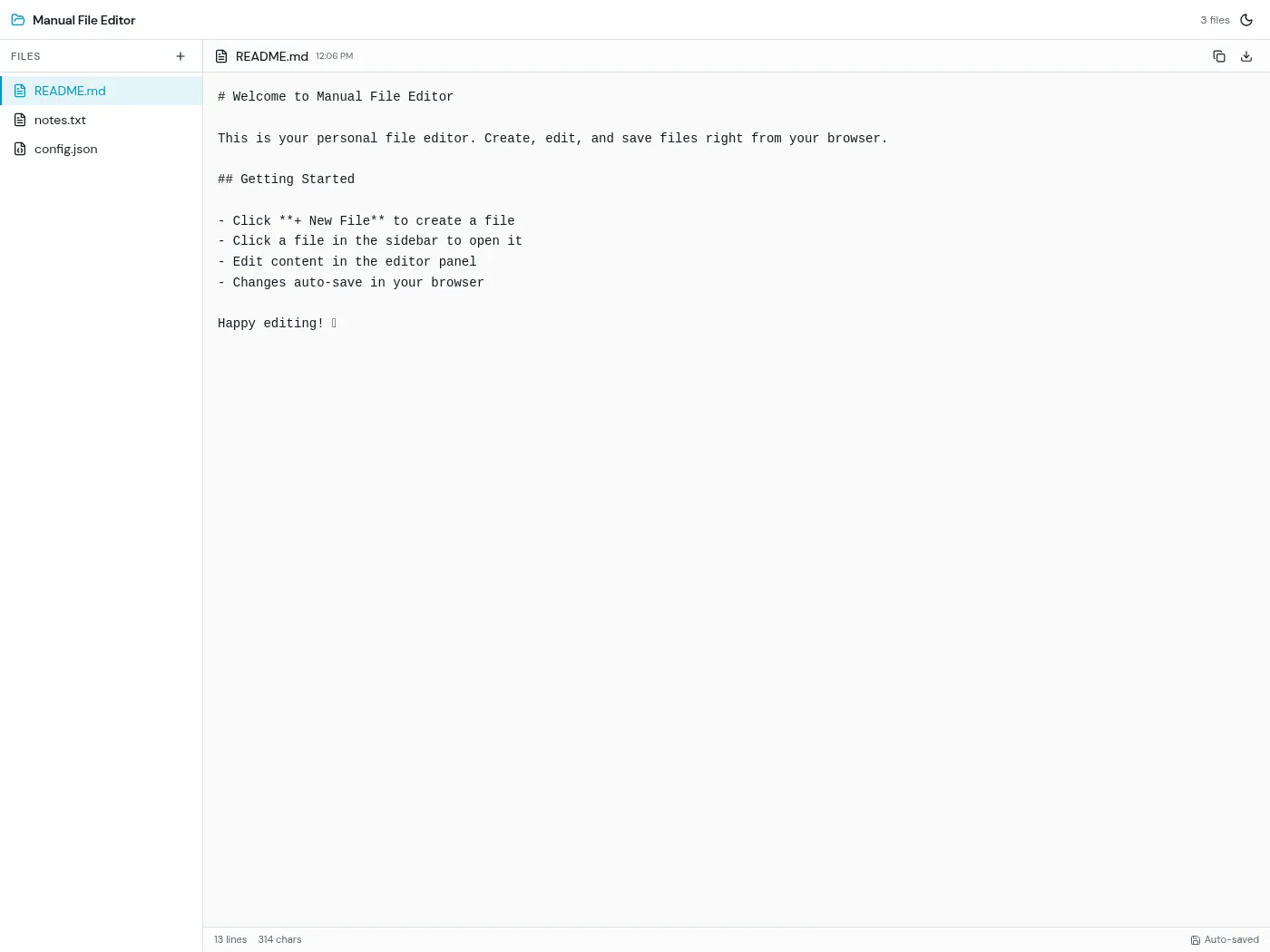 Manual File Editor