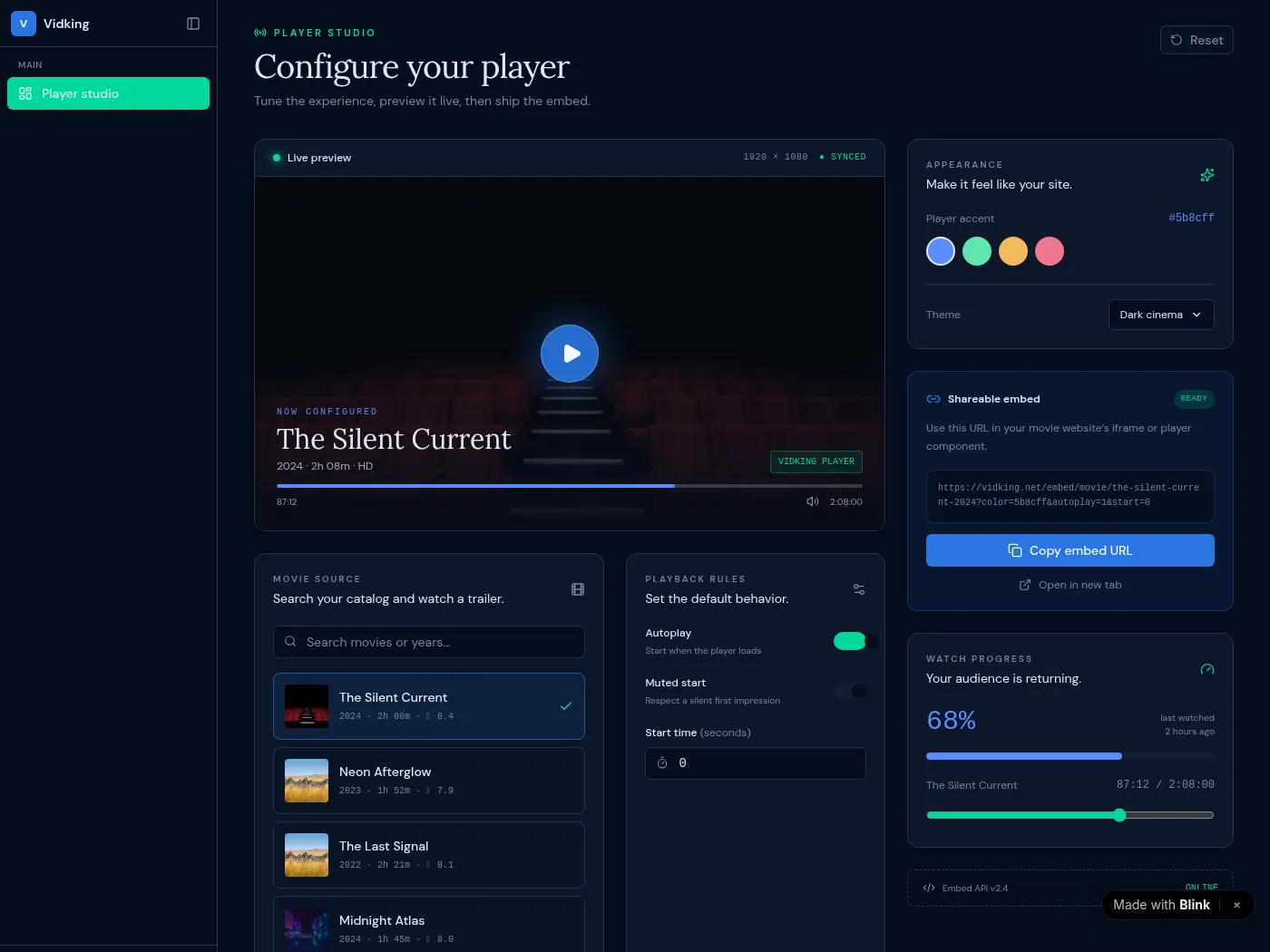 Vidking Configurator