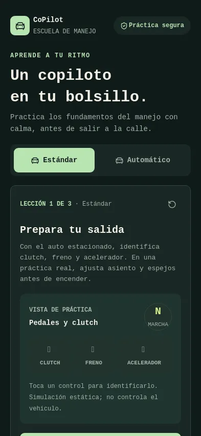 CoPilot Escuela Manejo