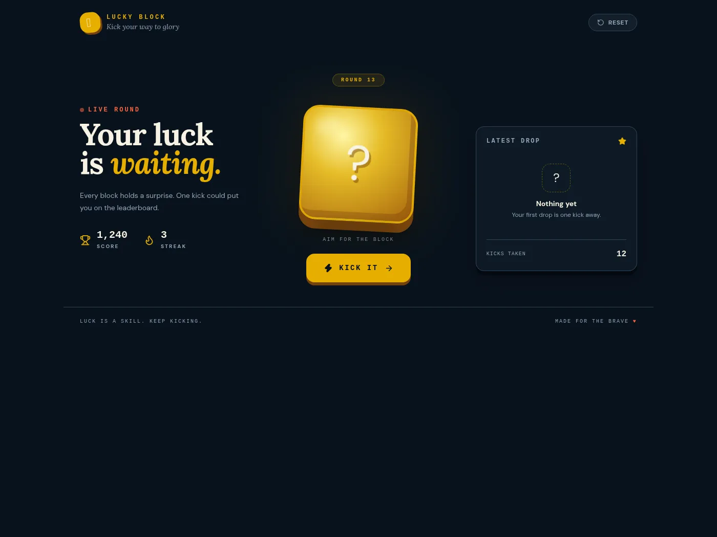 Kick Lucky Block Game