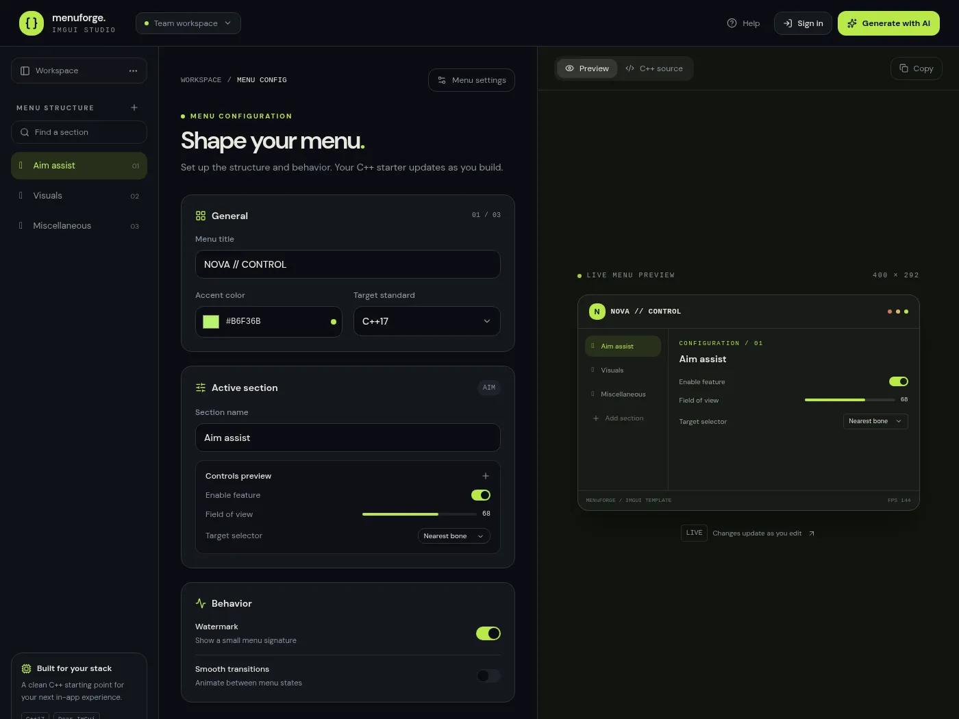 ImGui AI Menu Suite