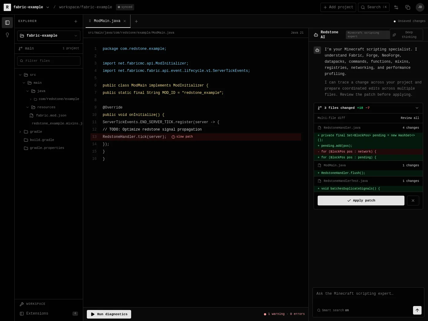 Redstone Dev IDE