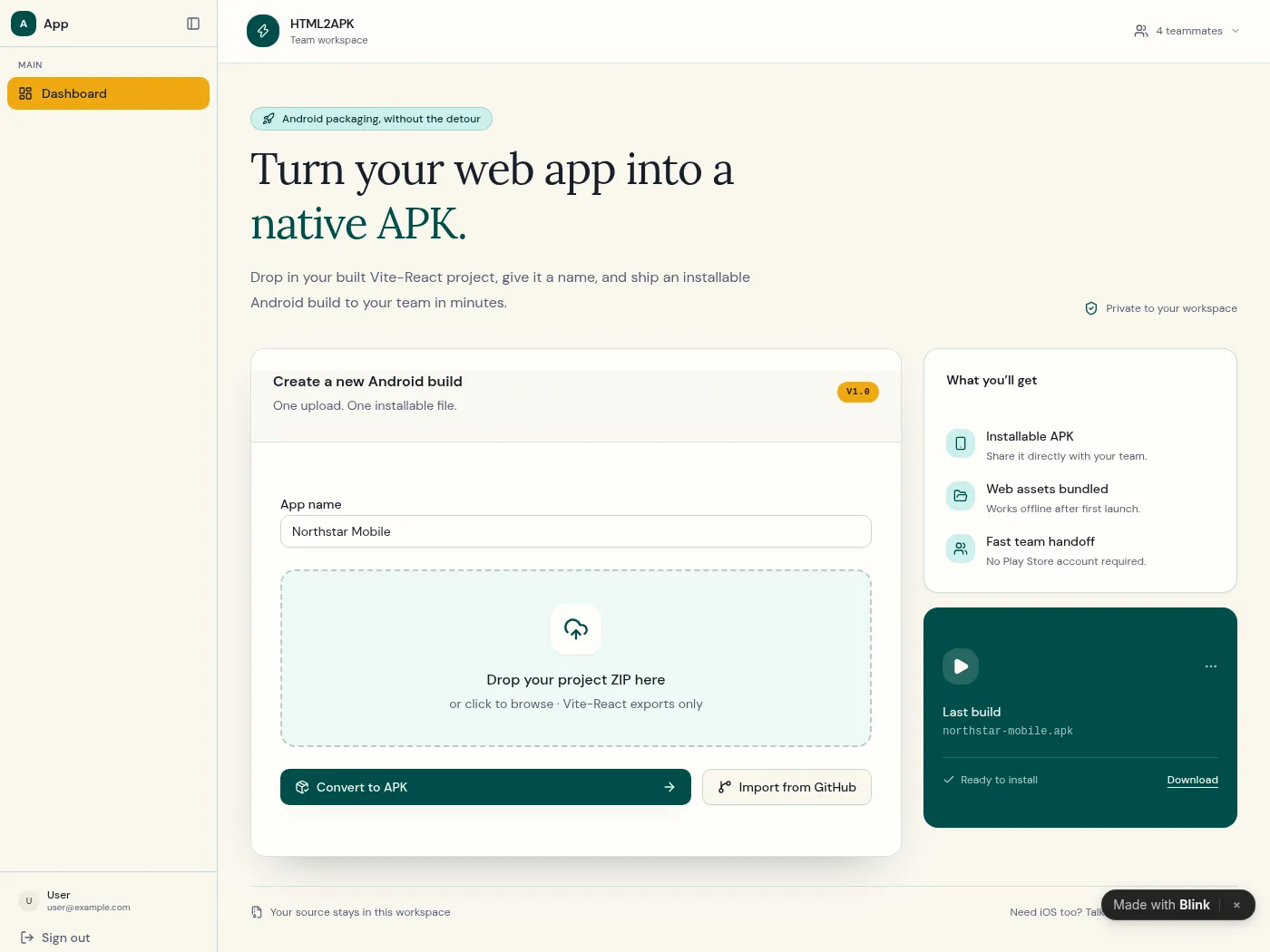 HTML2APK Converter