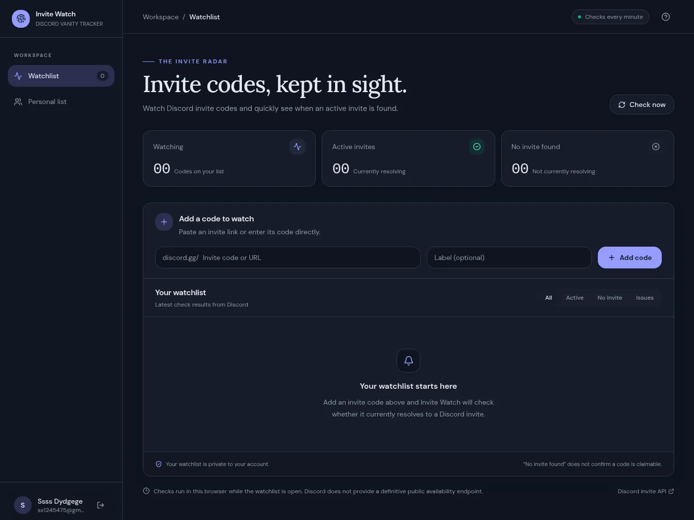 Discord Vanity Tracker