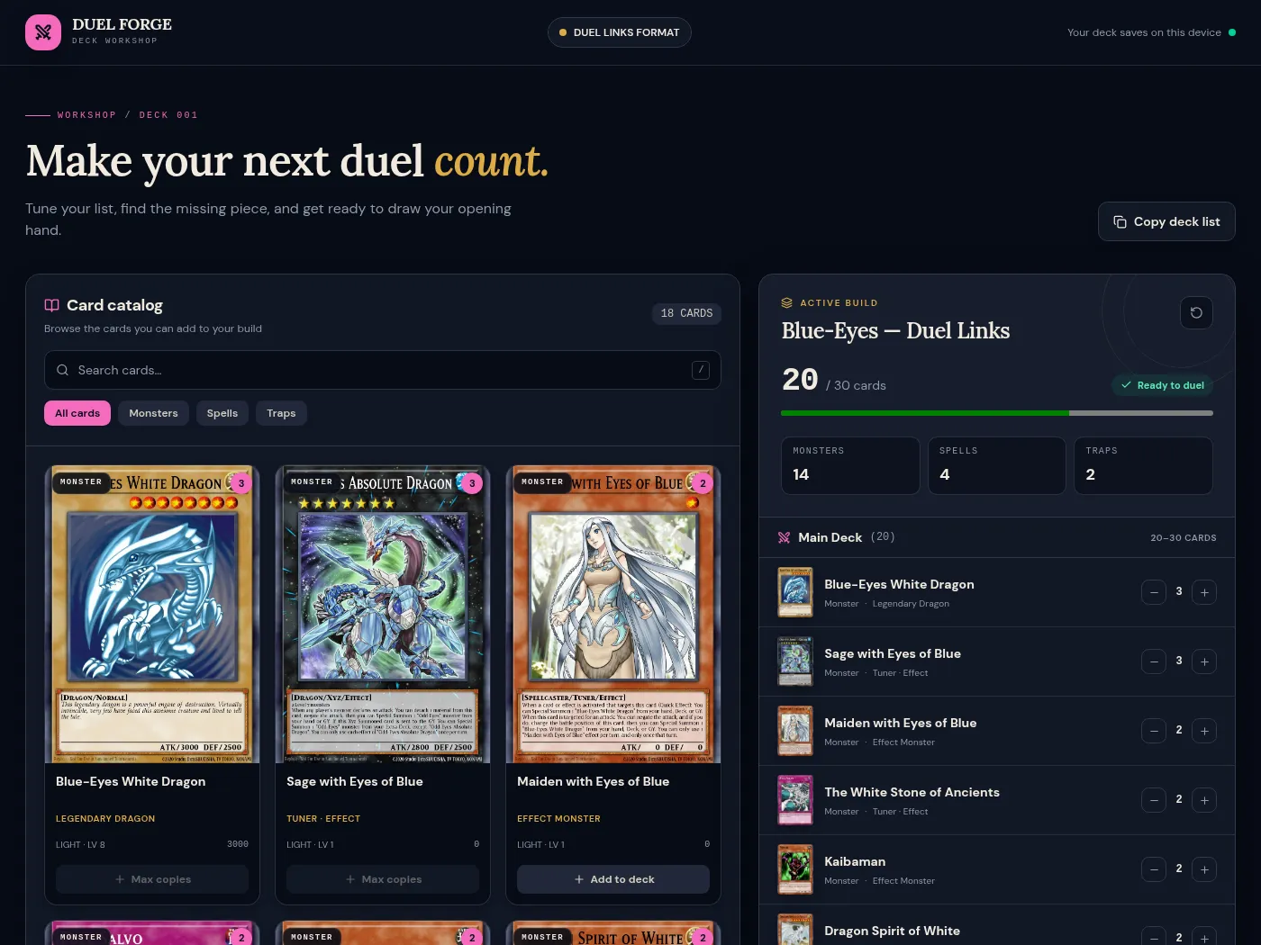 Yu-Gi-Oh Deck Builder