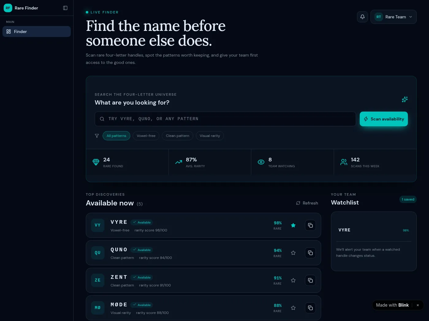 Rare Discord Name Finder