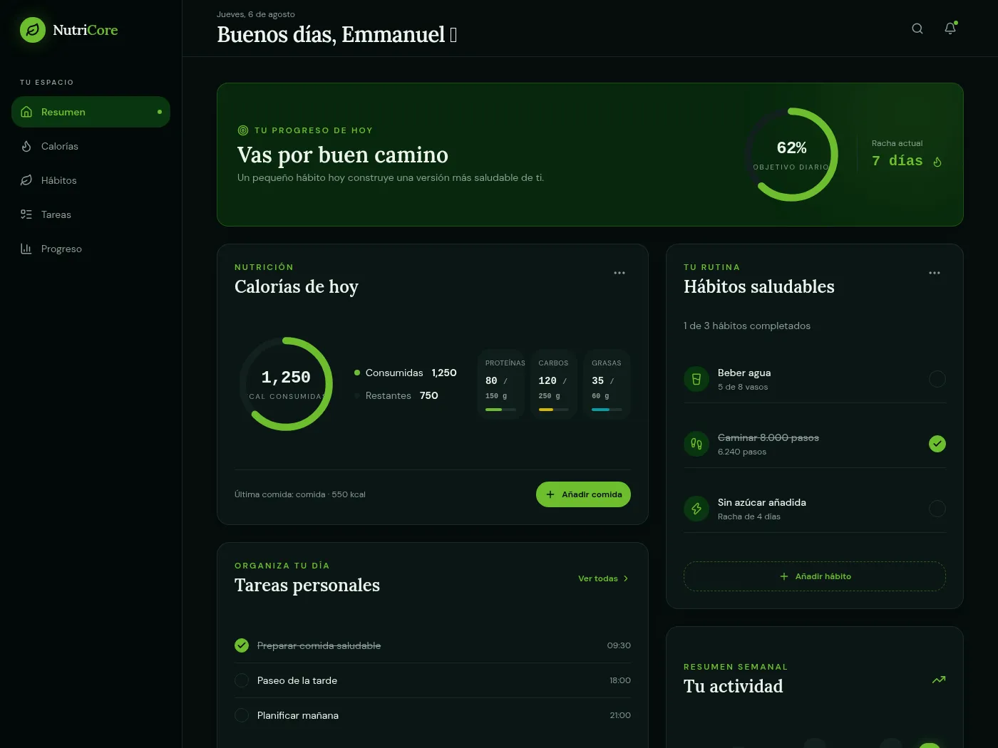CalorieTrack Habits App