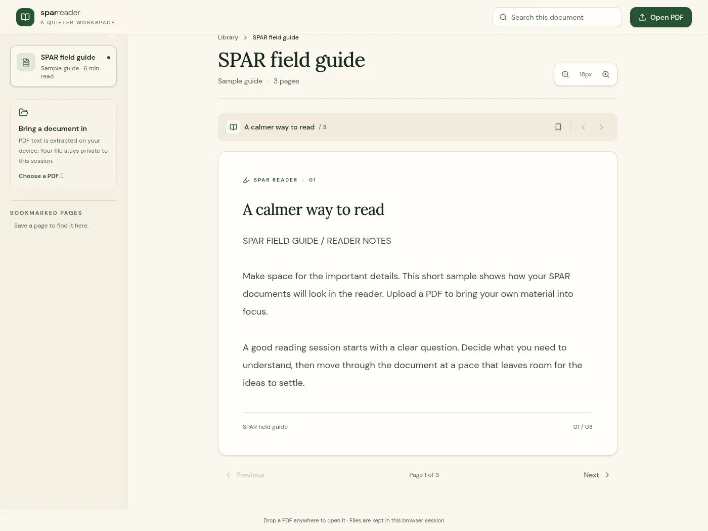 Spar Reader Helper