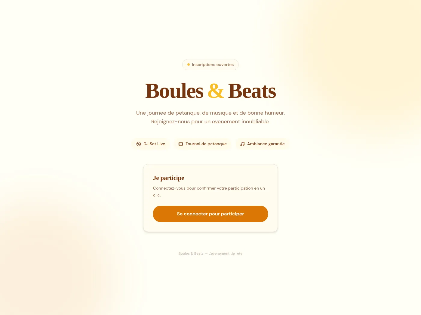 Boules & Beats Signup