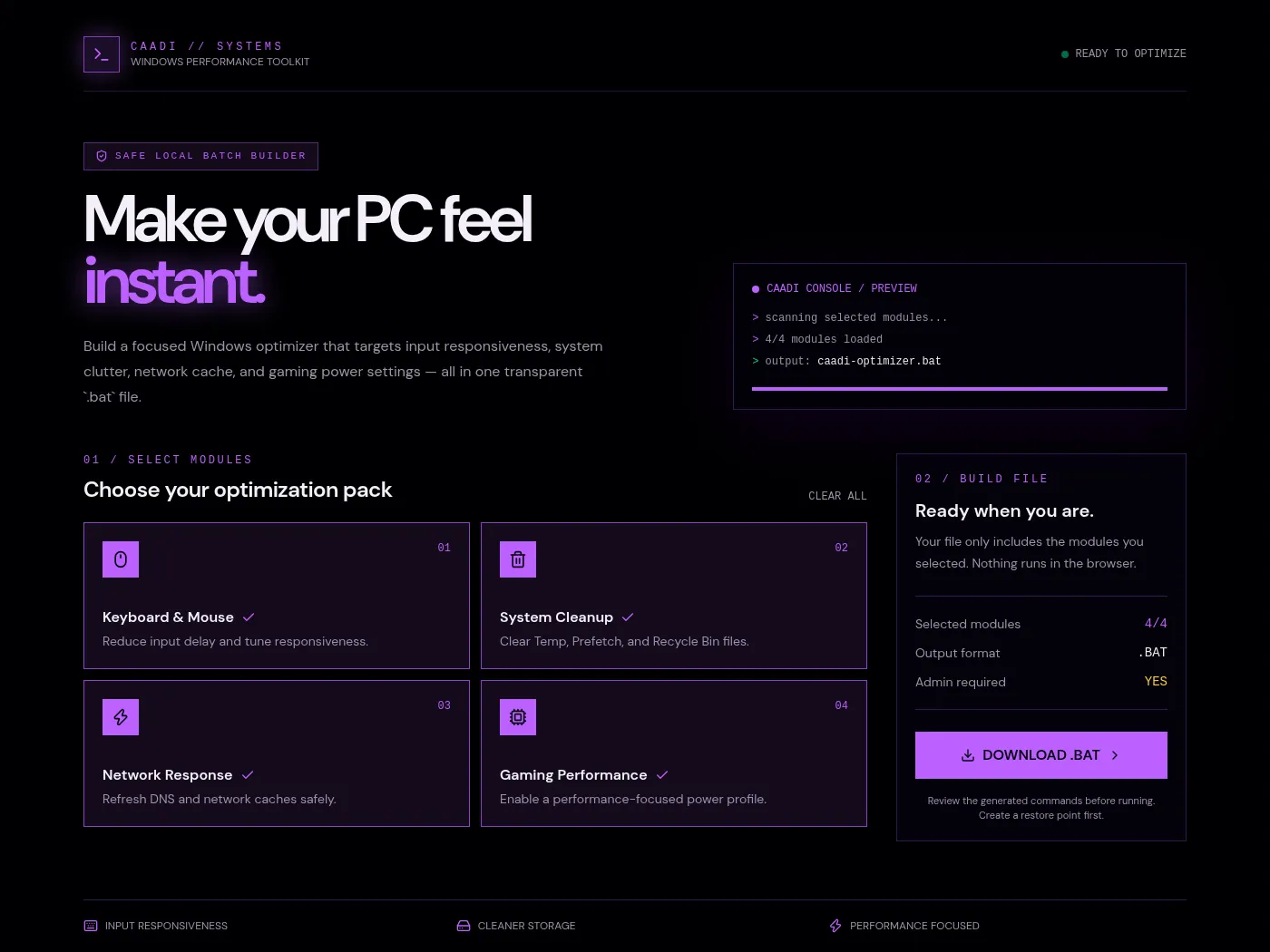 Caadi PC Optimizer