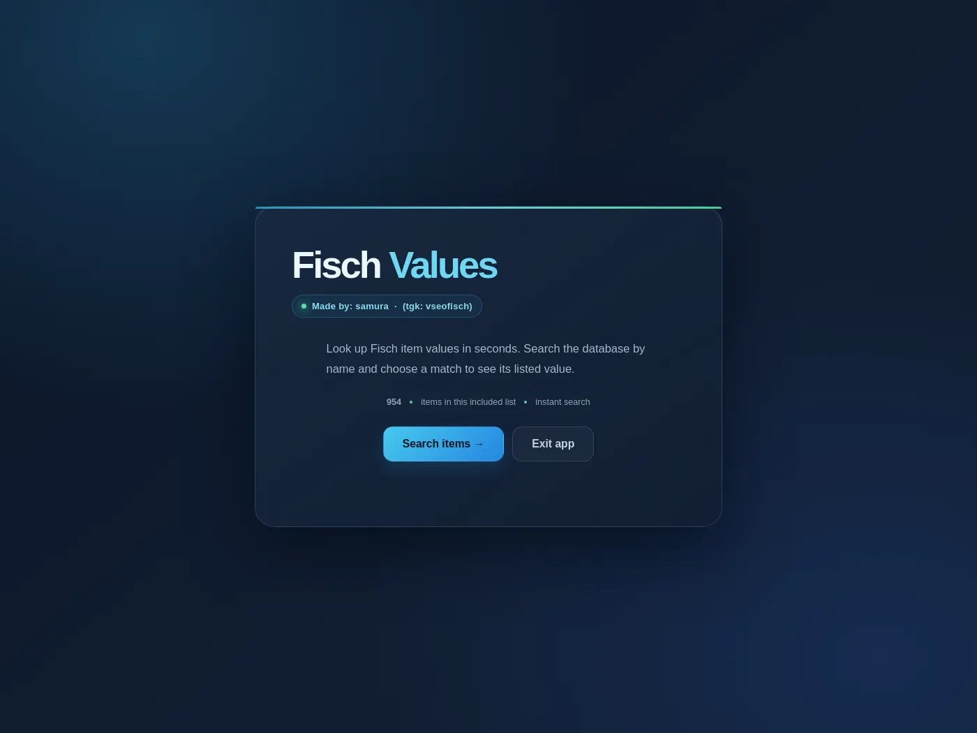 Fisch Values Desktop