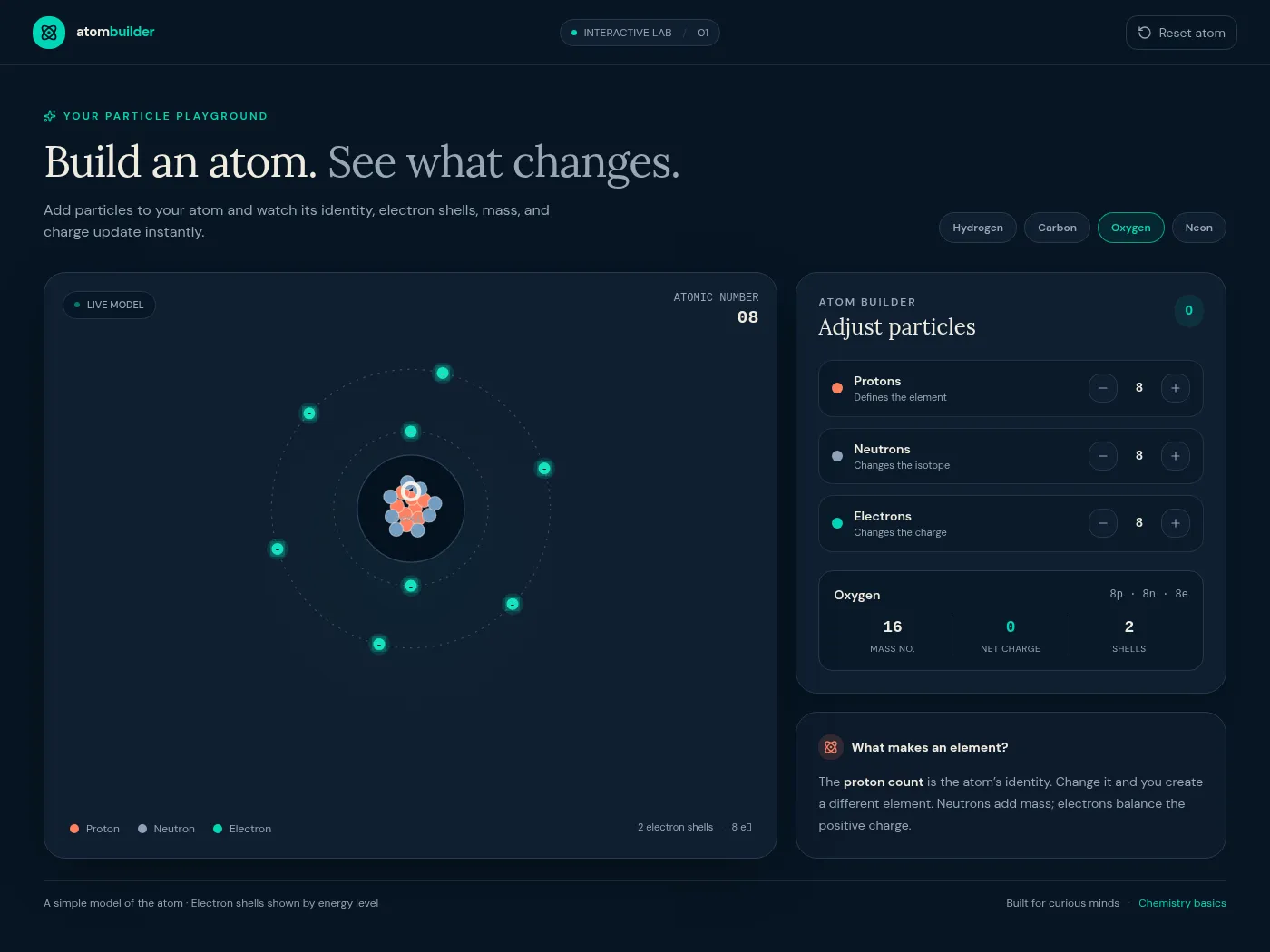 AtomBuilder Simulator