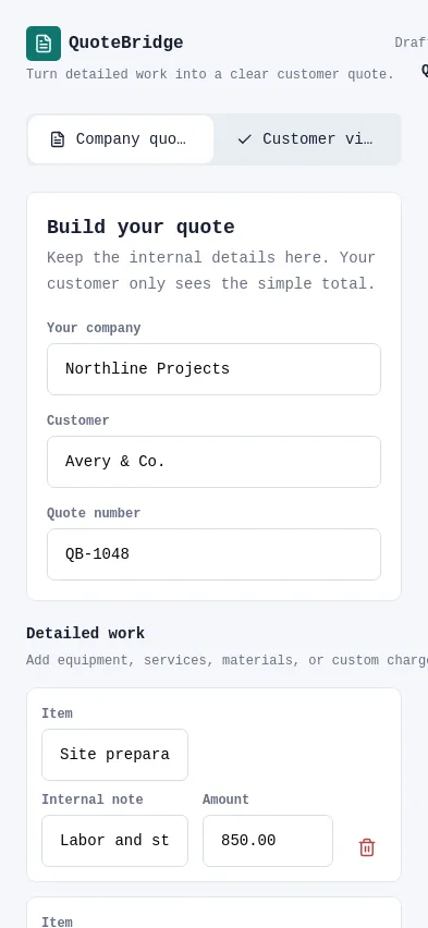 EZ Quote Builder
