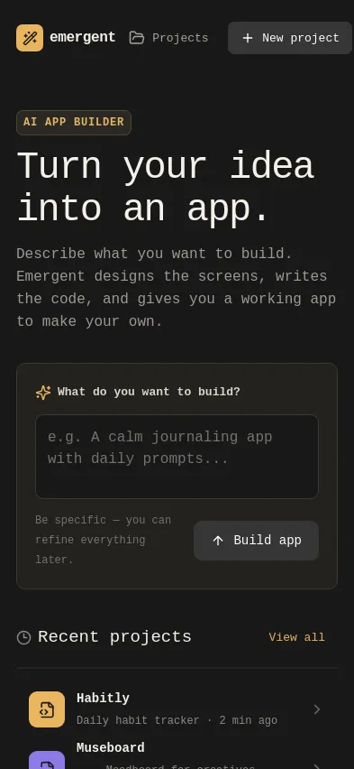 Emergent Mobile Builder
