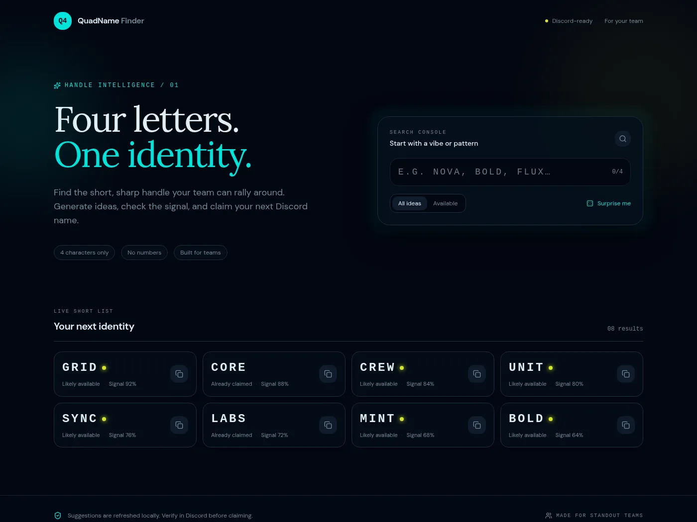 QuadName Finder