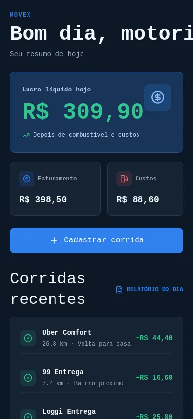 Movex Driver Dashboard
