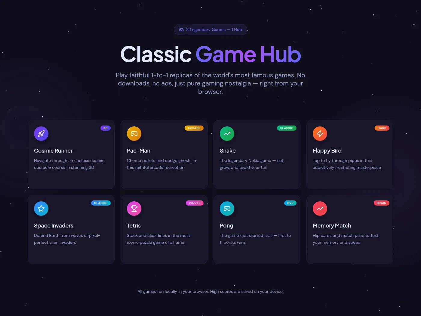 Classic Game Hub