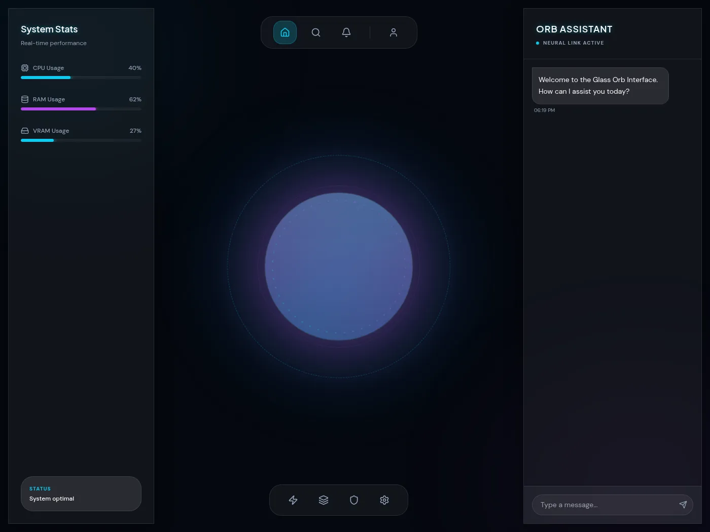 Glassy Dashboard Orb