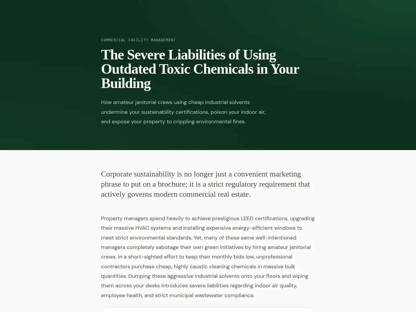 Green Cleaning Blog Page