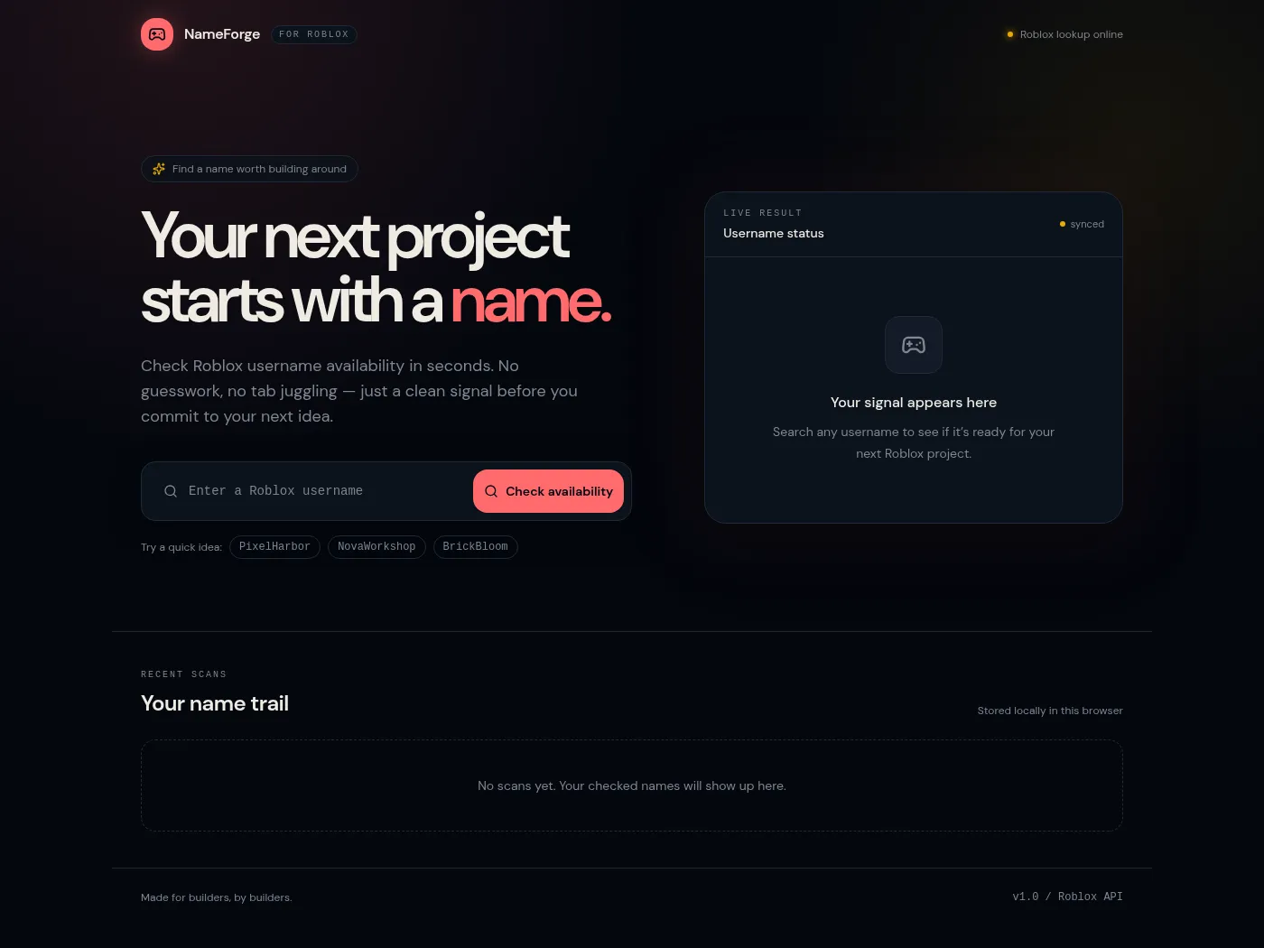Roblox Name Checker