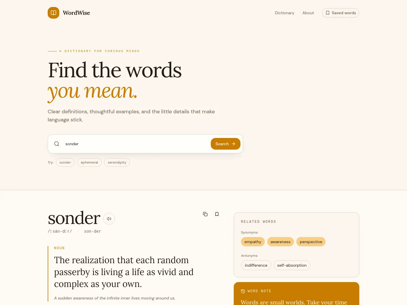 WordWise Dictionary