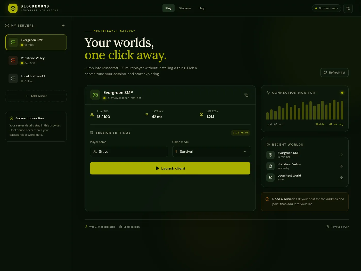 Minecraft Web Client