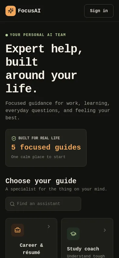 FocusAI Assistant Hub