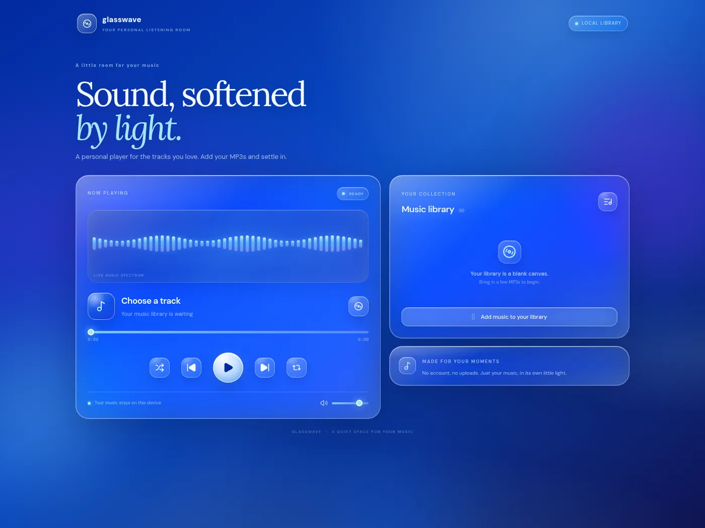 GlassMorphed MP3 Player