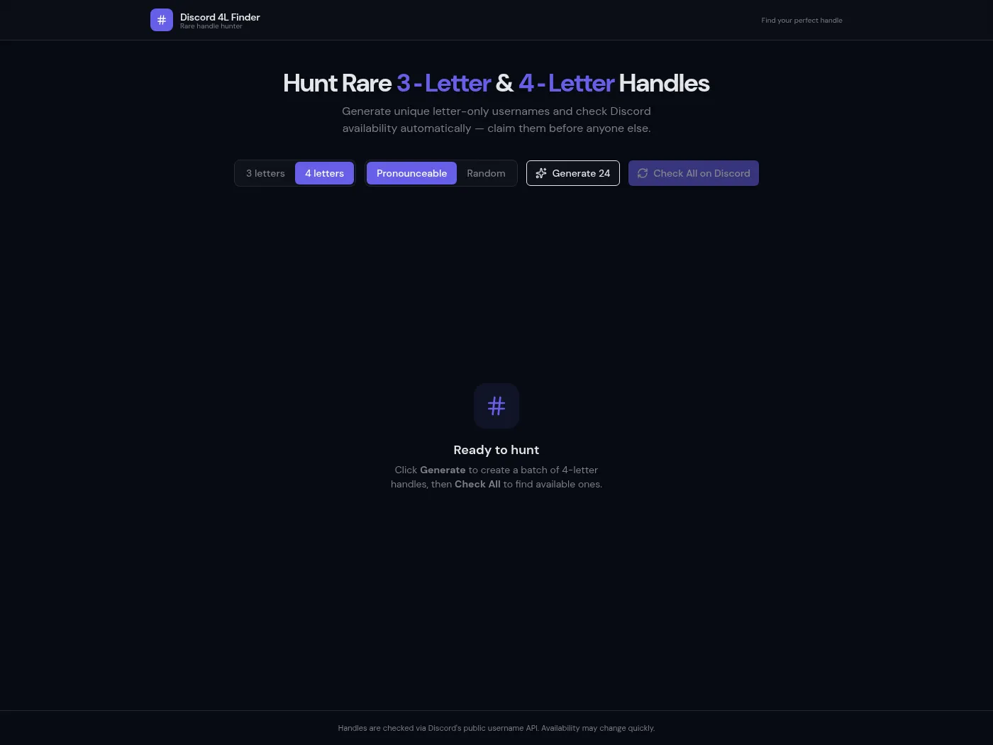 Discord Handle Hunter