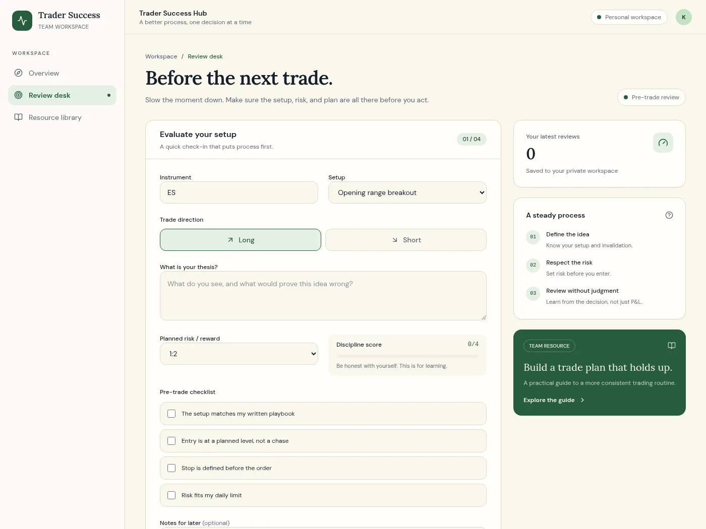 Trader Success Hub