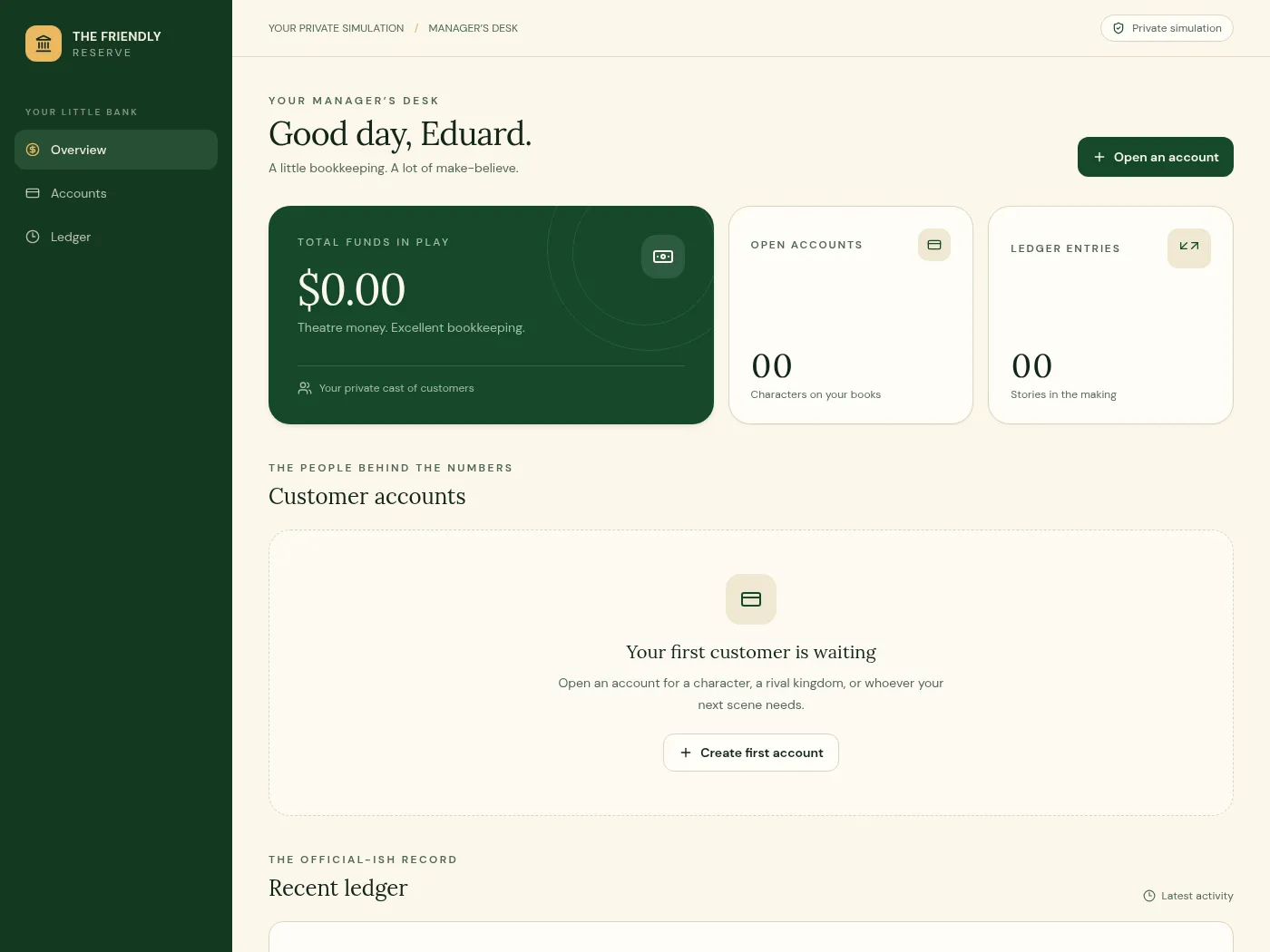 LARP Bank Simulator