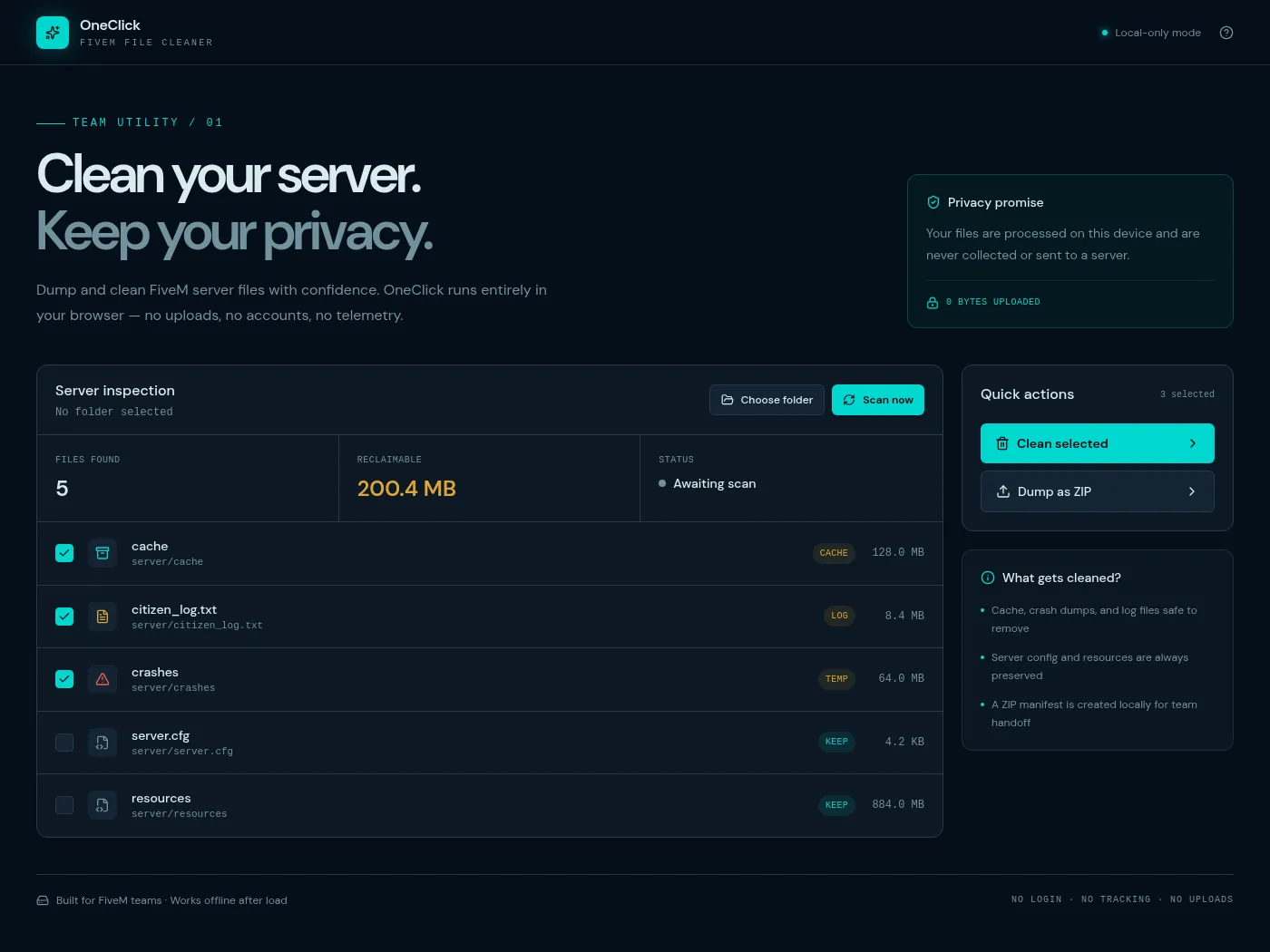 OneClick FiveM File Cleaner