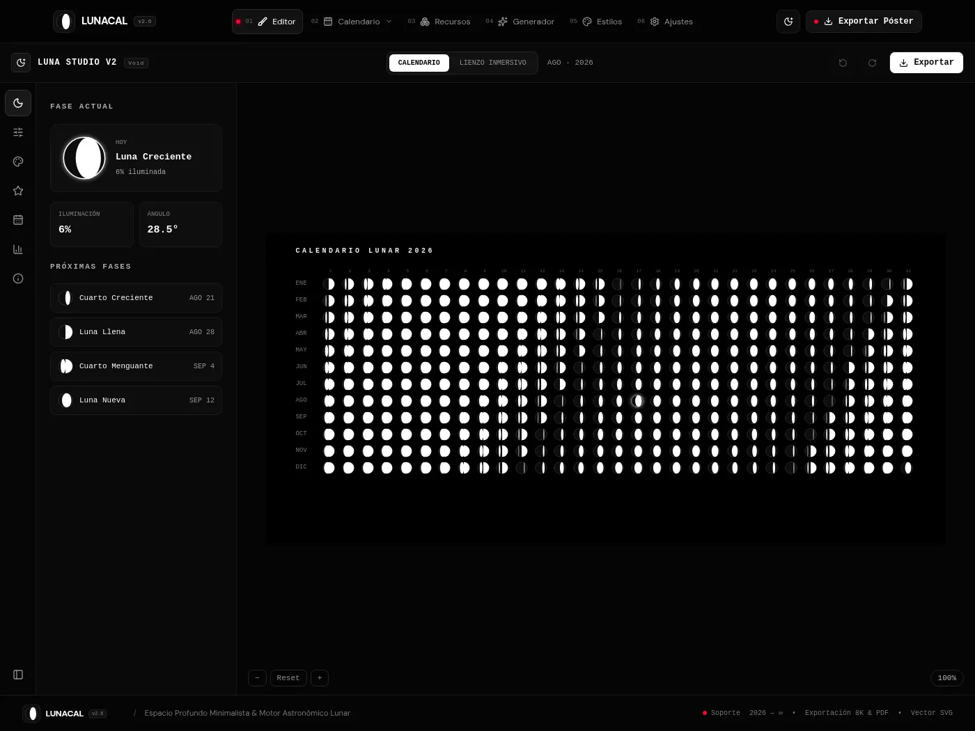 LunaCal Web Clone