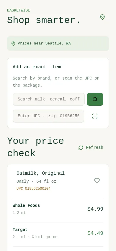 Grocery Price Compare App