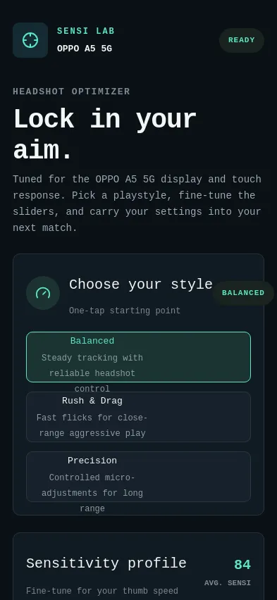 Headshot Sensi OPPO A5