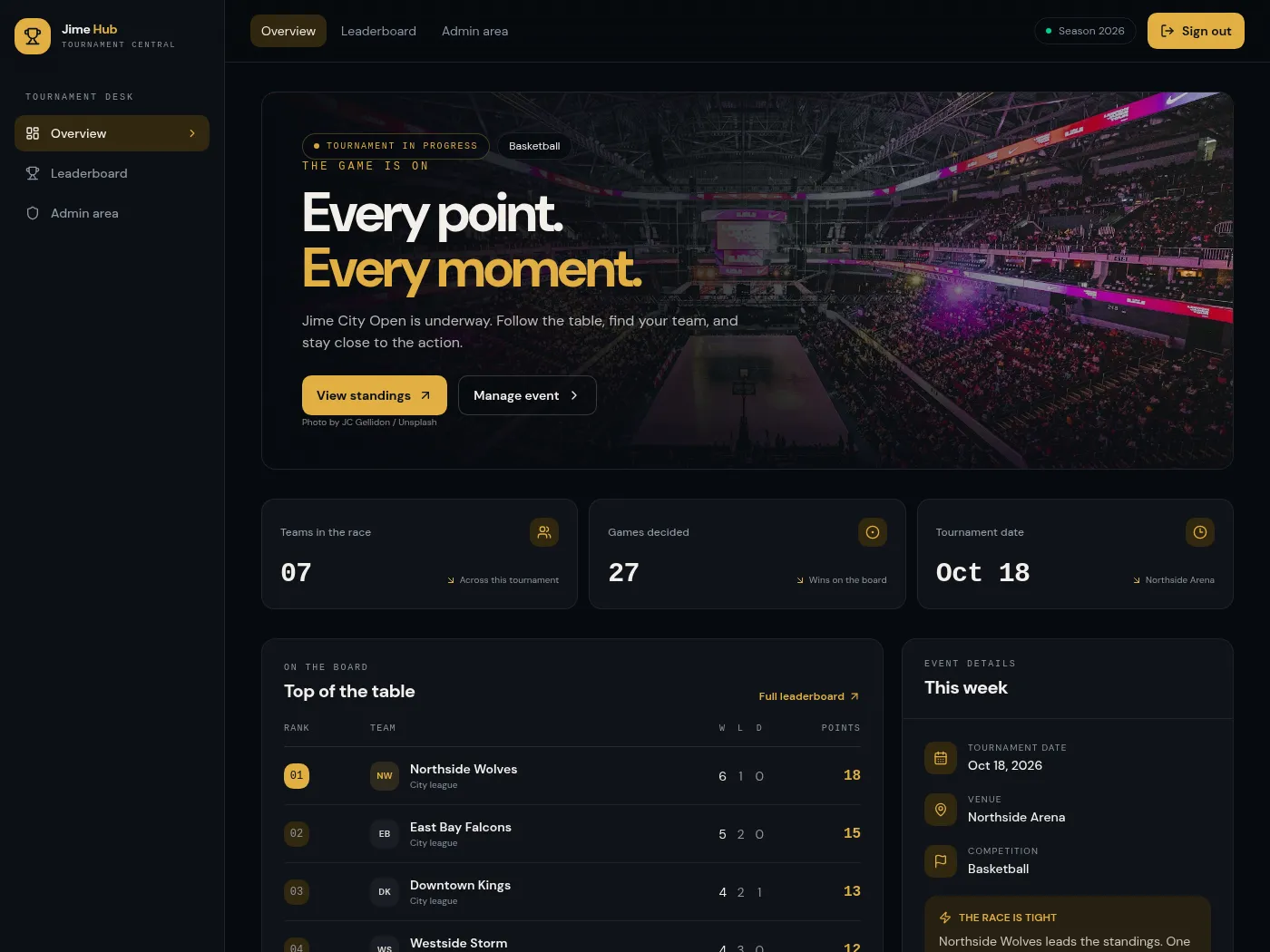 Jime Tournament Hub