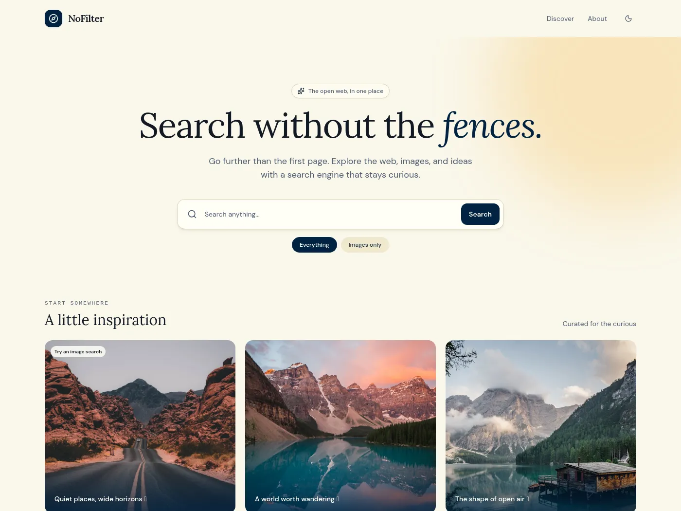 NoFilter Search Hub