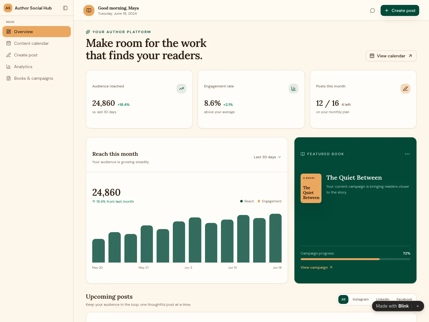 Author Social Hub