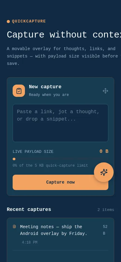 QuickCapture Widget