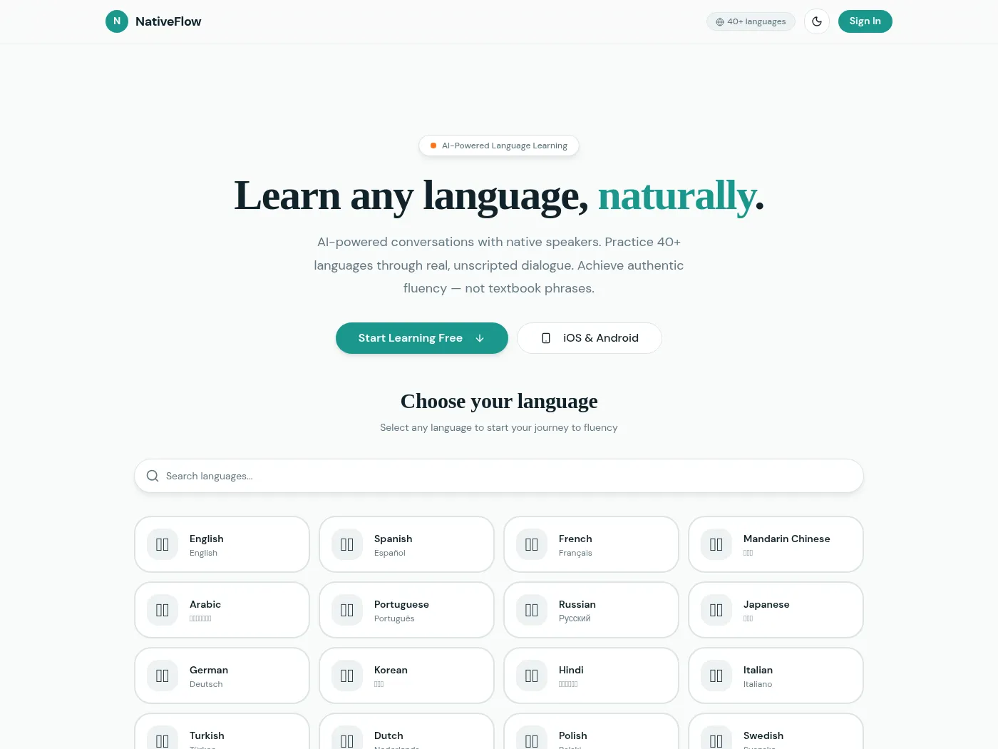 NativeFlow Language AI